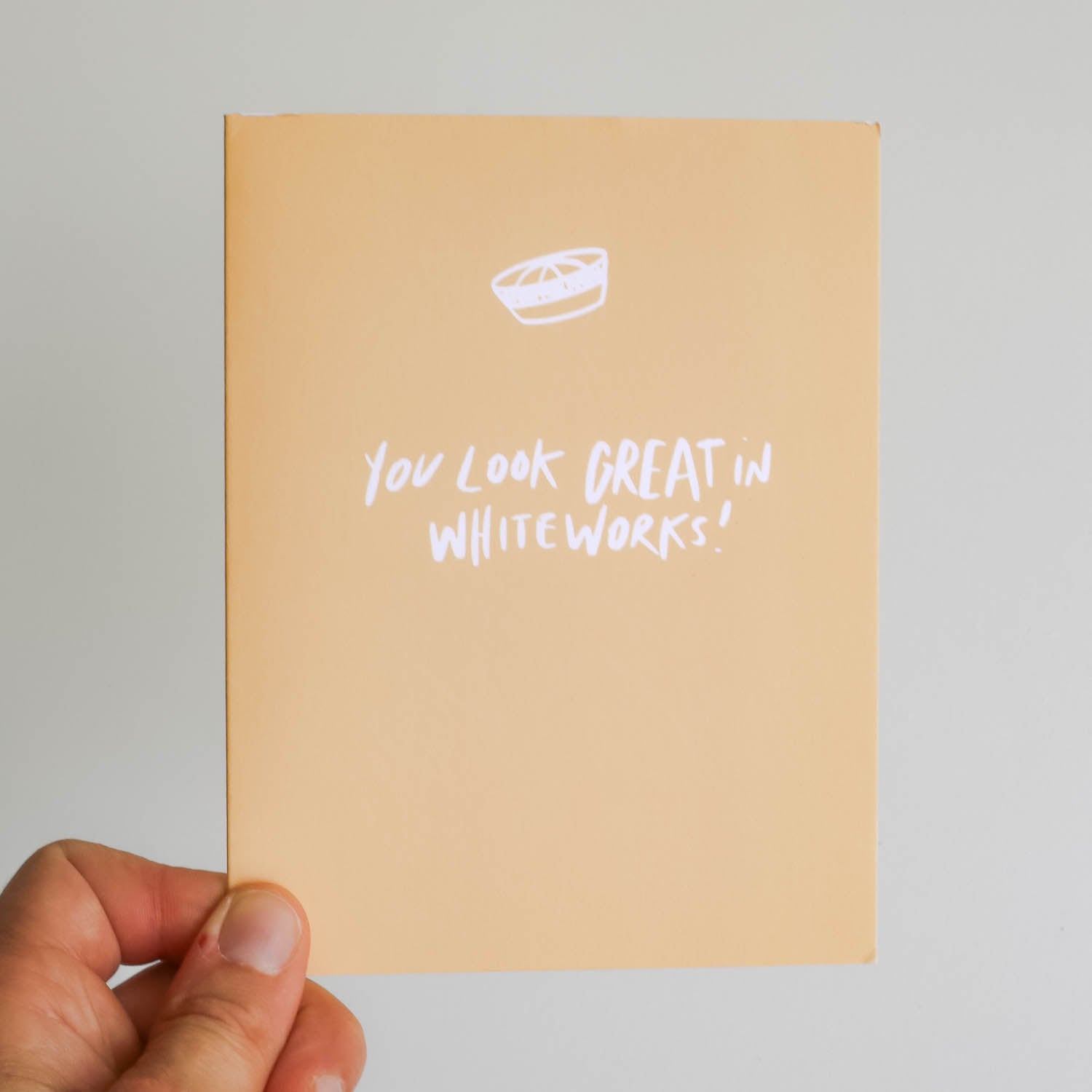 You Look Great in Whiteworks | Greeting Card – Easel on Stribling Shop