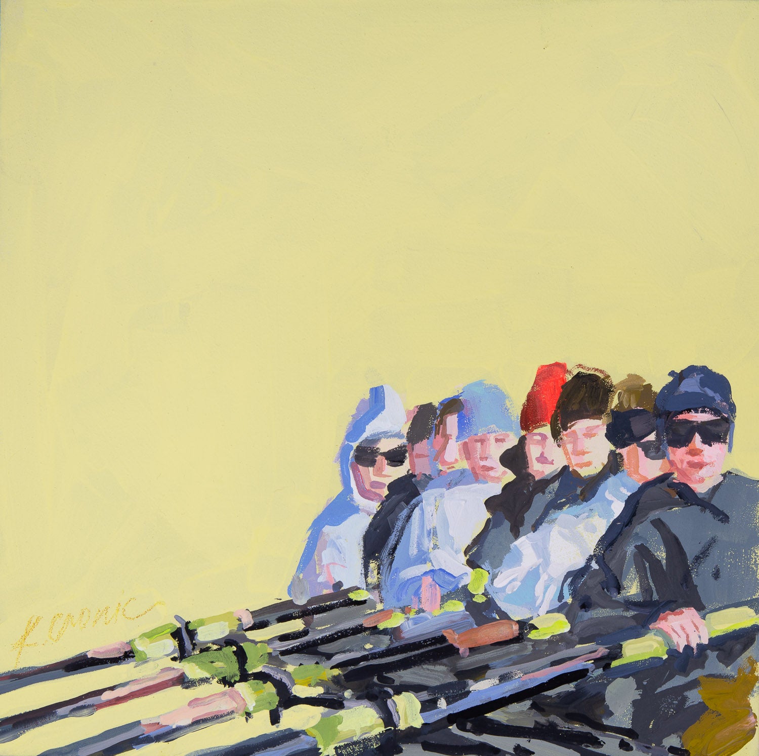 All Eight | 8"x8" Original Goauche on Board – Easel on Stribling Shop