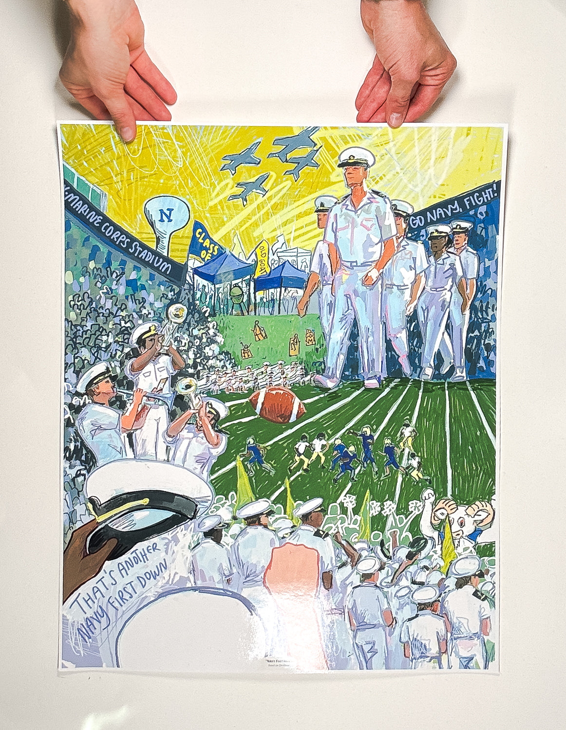 Brand New! | "Navy Football" | 16"x20" Poster – Easel on Stribling Shop