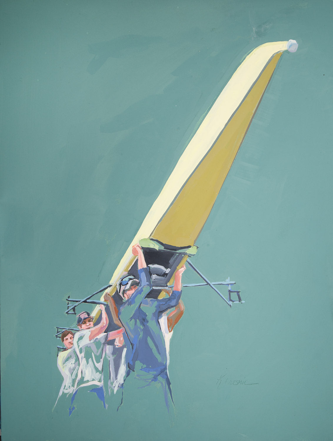 Split to Shoulders | 24"x18" Original Goauche on Board – Easel on ...